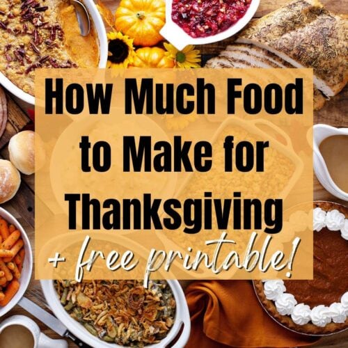 Thanksgiving Dinner Serving Sizes + Printable | A Reinvented Mom