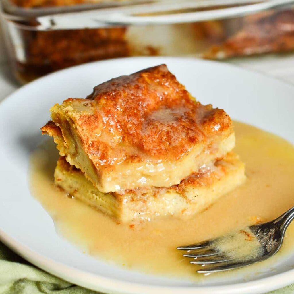 Old Fashioned Bread Pudding with Vanilla Sauce | A Reinvented Mom