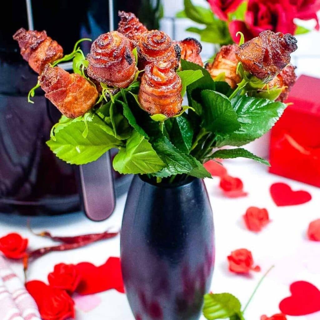 How to Make Bacon Roses (Air Fryer & Oven) | A Reinvented Mom