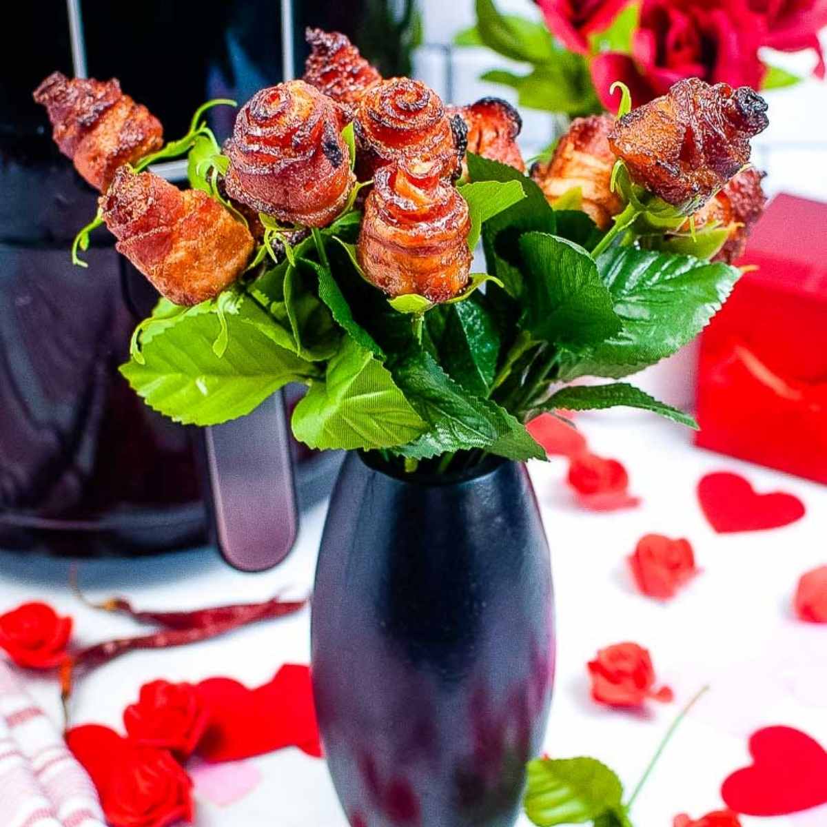 How to Make Bacon Roses (Air Fryer & Oven) | A Reinvented Mom