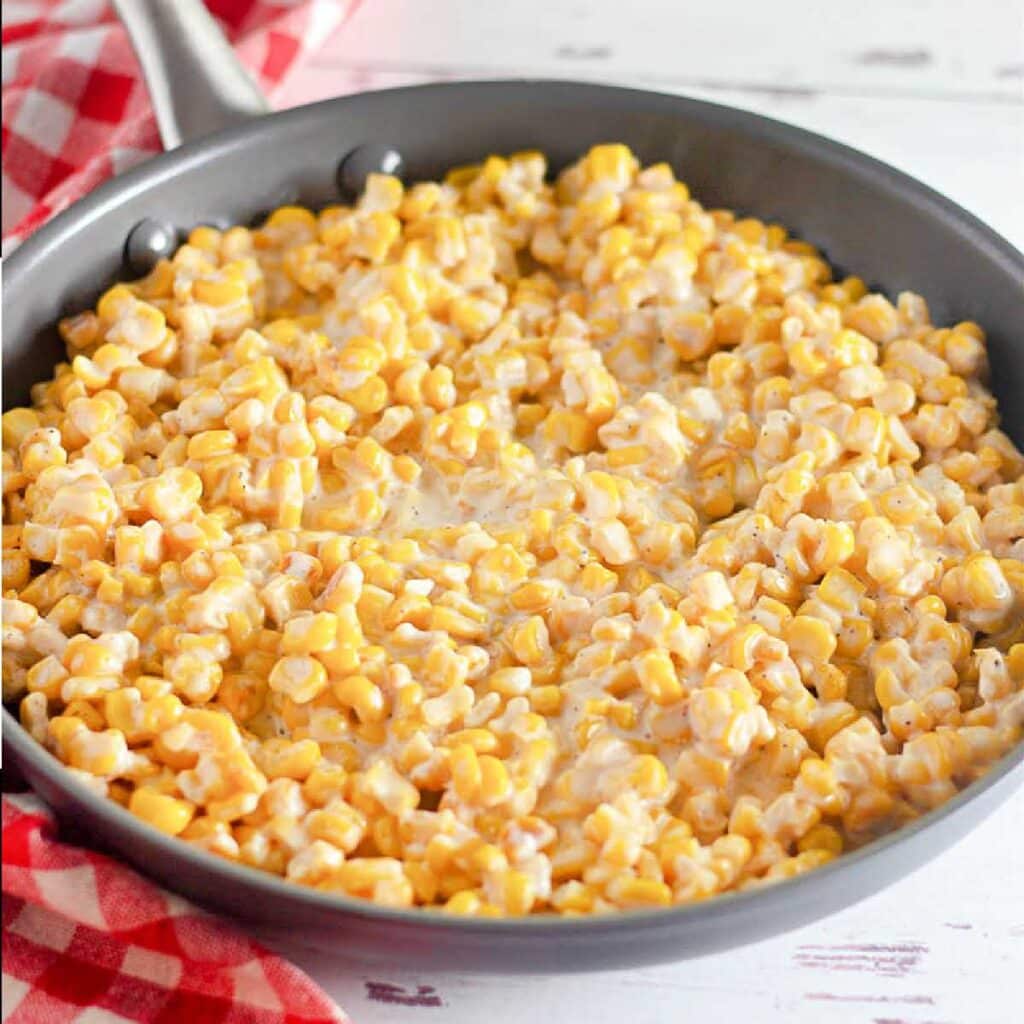 Homemade Skillet Creamed Corn with Cream Cheese | A Reinvented Mom
