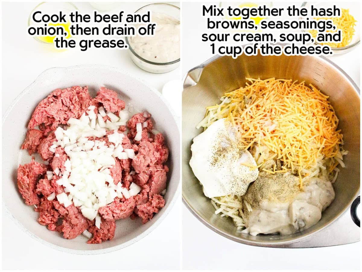 Cheesy Hamburger Hashbrown Casserole | A Reinvented Mom